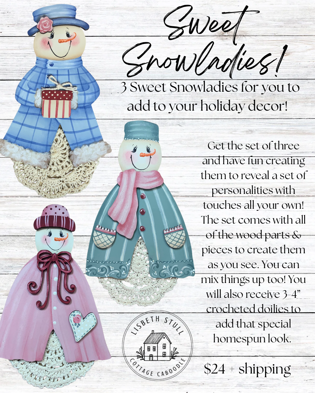 Snowman Face Line Drawing | Cottage Caboodle - Lisbeth Stull