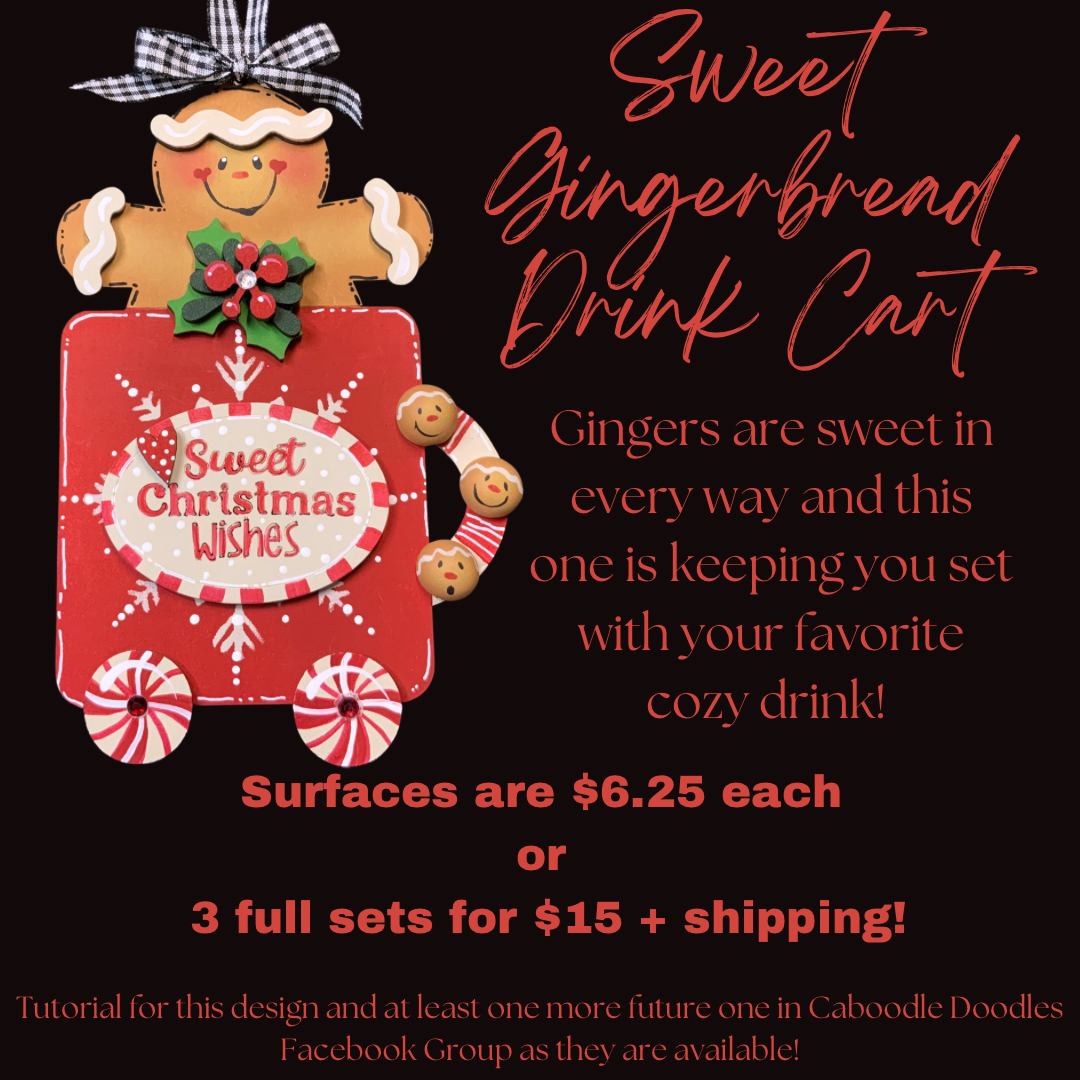 Single Sweet Gingerbread Drink Cart Surface Set | Cottage Caboodle ...