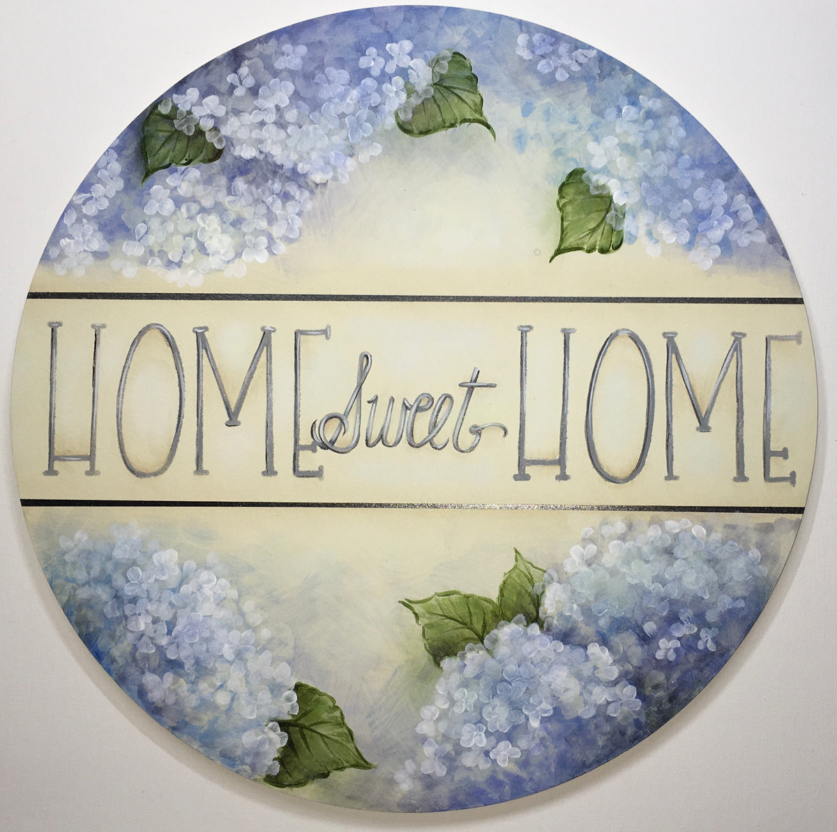 True Blue Hydrangea Round Sign | Cottage Caboodle - Lisbeth Stull