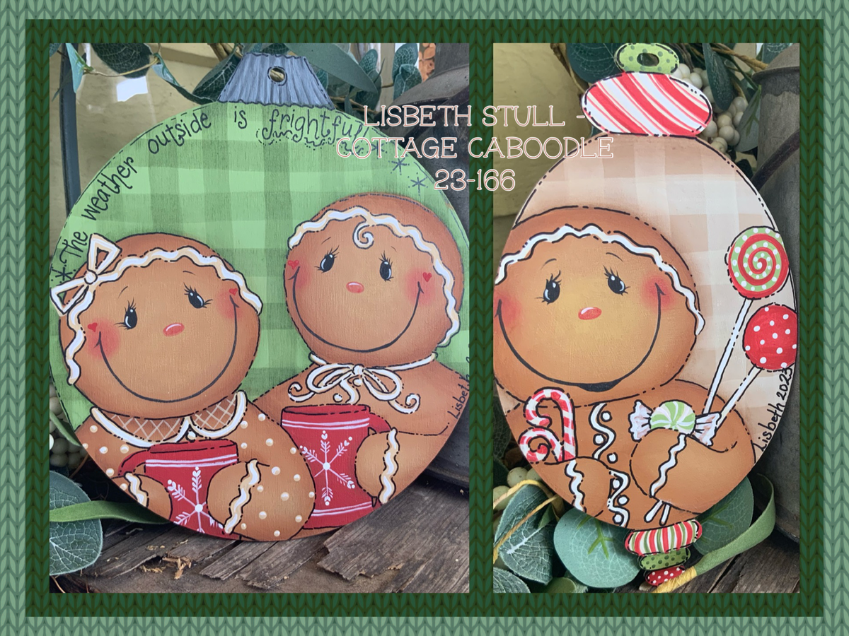 ePacket Gingerbread Plaid Ornament Set | Cottage Caboodle - Lisbeth Stull